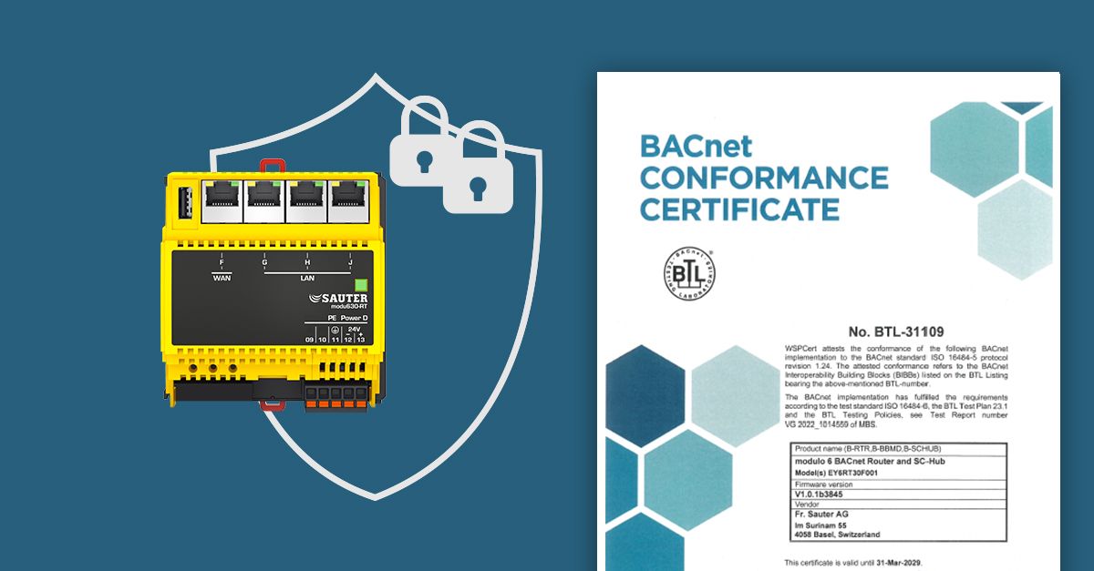 SAUTER BACnet/SC-Router receives BACnet Conformance Certificate sauter ...